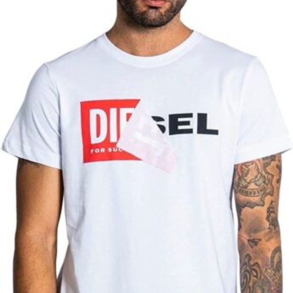 Diesel | Shirts | Mens Diesel Tdiego Double Logo Tshirt White | Poshmark